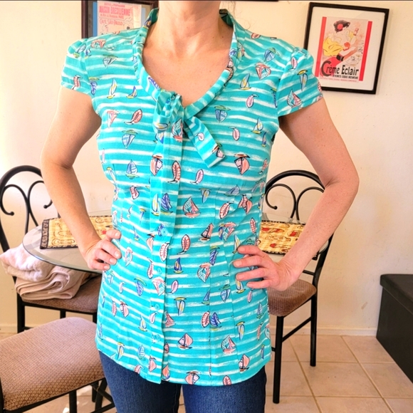 Modcloth | Tops | Modcloth Sea Blouse Xs | Poshmark